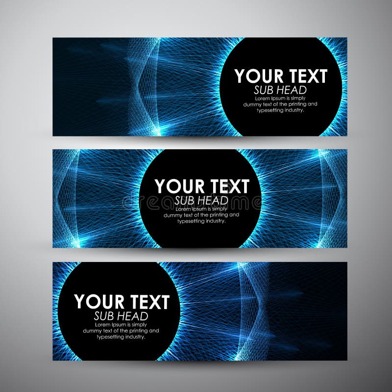 Abstract Lights Pattern Technology Background. Vector Banners Set ...