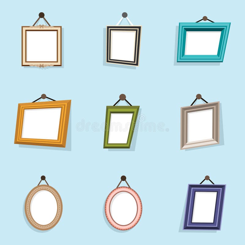 Cartoon Photo Frames Flat Icons Pack Stock Vector - Illustration of ...