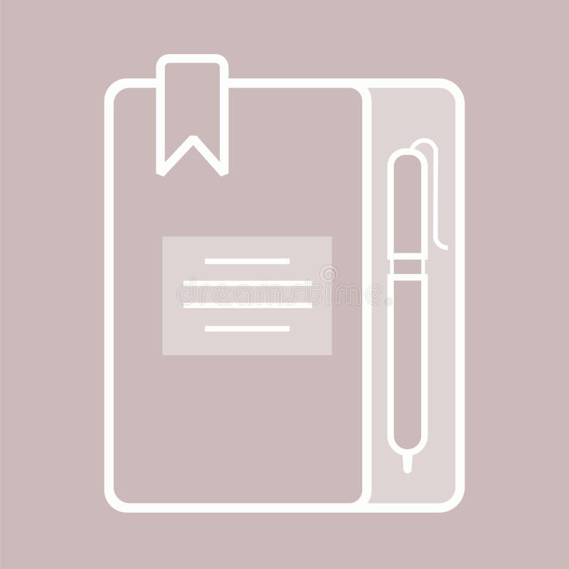 Notebook and Pen Icon. Education Illustration. Simple Symbols for App ...