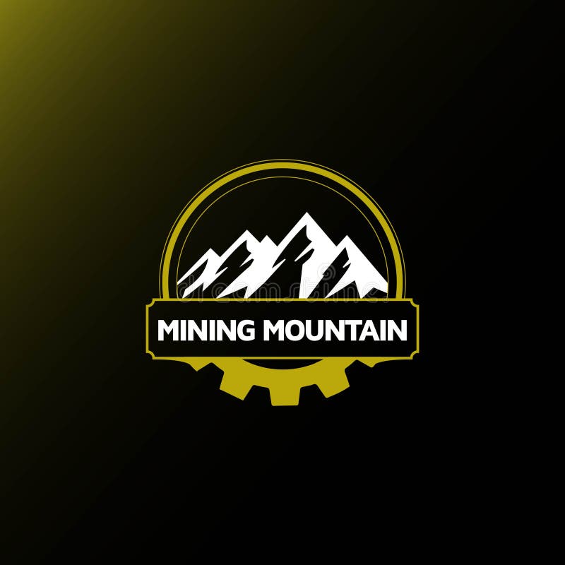 Mountain Gear Cog Sprocket Mining Ferry Machine Logo Design Stock ...