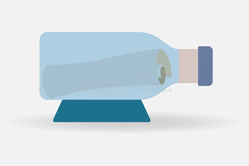 Bottle with Scroll Message Inside Stock Vector - Illustration of ...