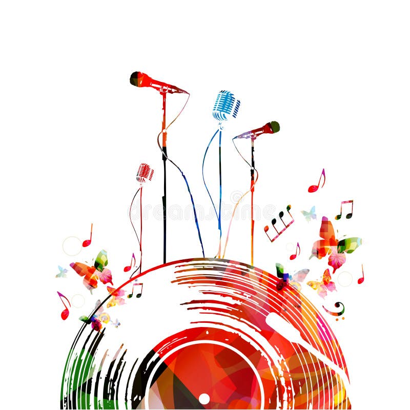 Colorful Music Promotional Poster with Musical Instruments and Notes ...