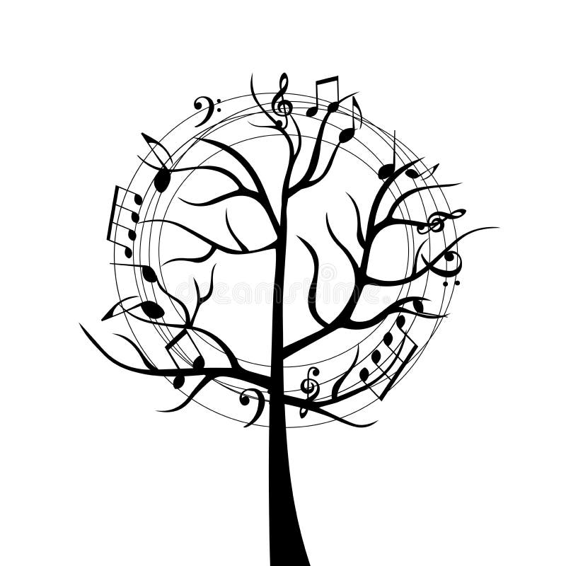 Music Tree Notes Vector Stock Illustrations – 719 Music Tree Notes ...