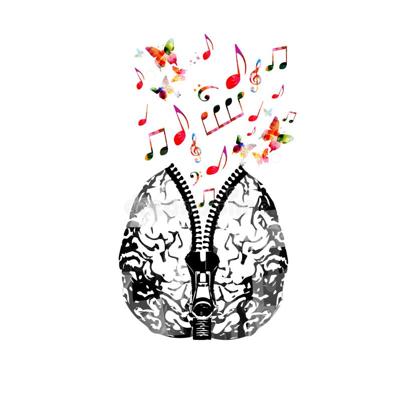 Music Notes Brain Stock Illustrations – 166 Music Notes Brain Stock ...