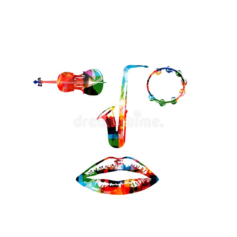 Music Instruments, Saxophone, Violoncello and Tambourine Background ...