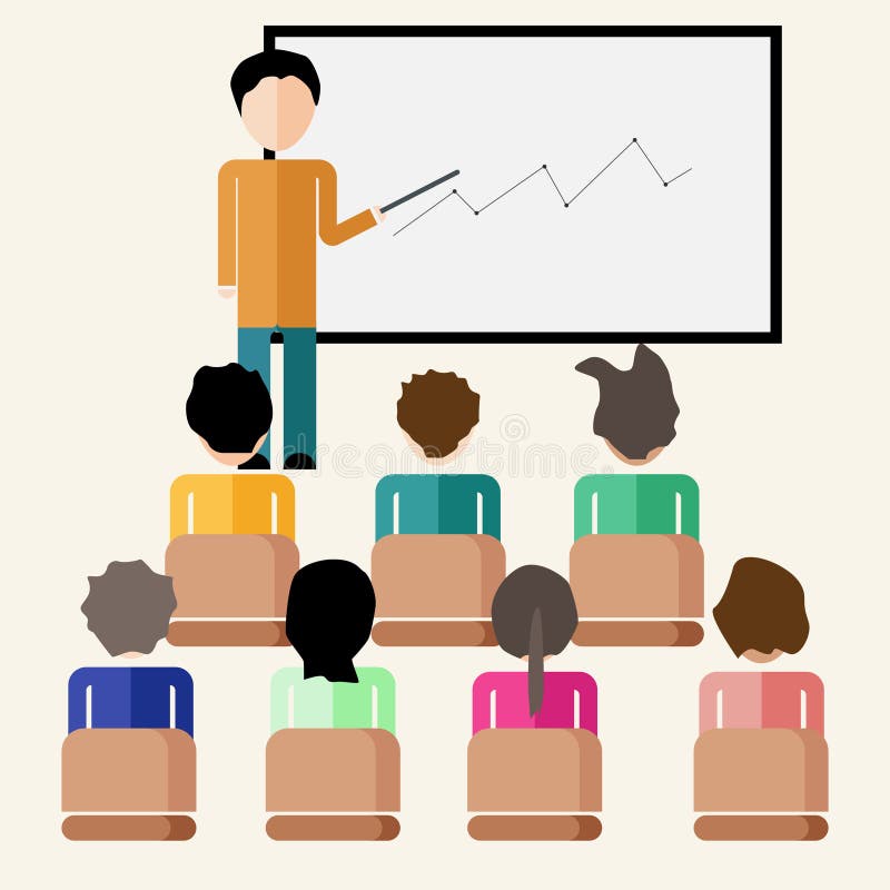 Illustration of Vector Graphic Teaching with Whiteboard Stock Vector ...