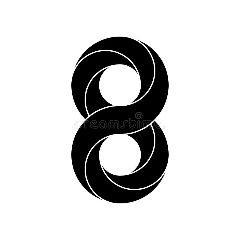 Modern Black and White Vector Icon of Infinity Symbol Stock Vector ...