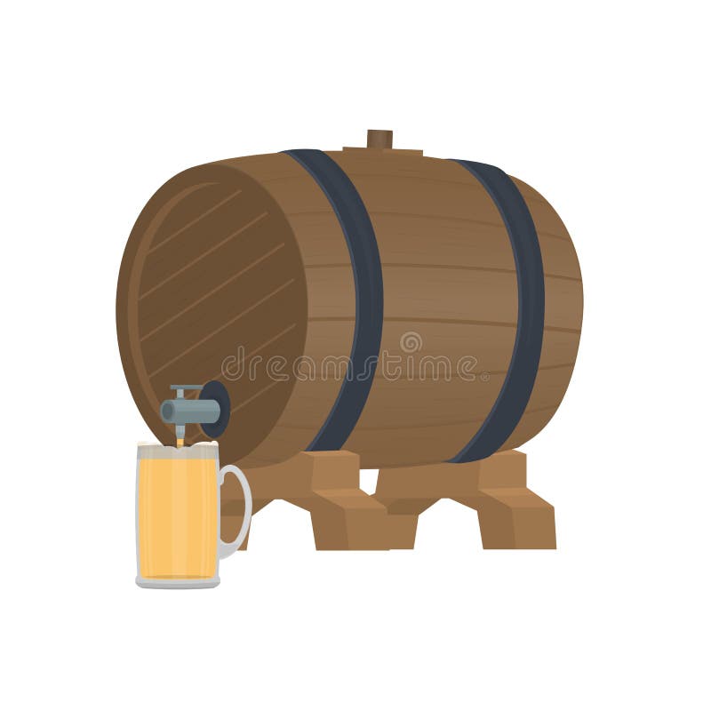Wooden Barrel. a Keg of Beer, Vector Illustration Stock Vector ...