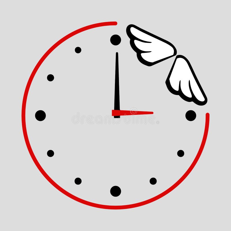 Abstract Time Flies Watch Logo Design Vector Illustration Stock Vector ...
