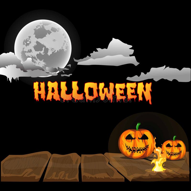 Happy Hallowen Day Greetings with Beautiful Cloud Moon Background Stock ...