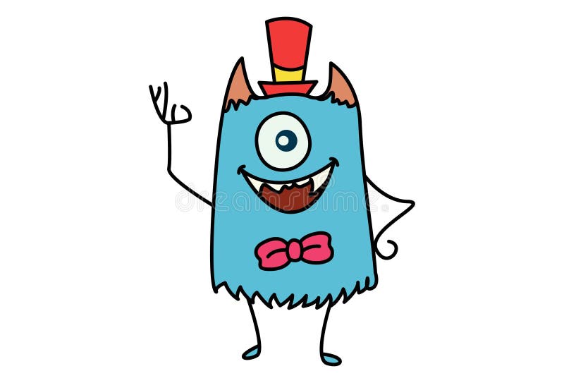 Cartoon Illustration of Blue Monster Stock Vector - Illustration of ...
