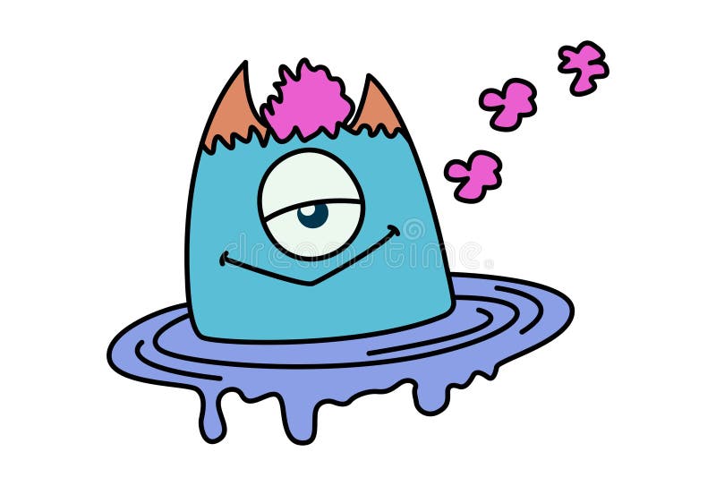 Cartoon Illustration of Blue Monster Stock Vector - Illustration of ...