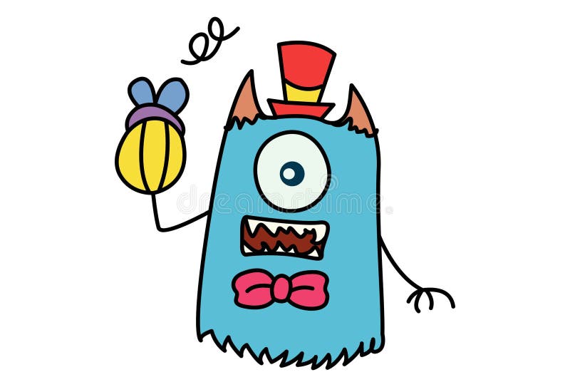 Cartoon Illustration of Blue Monster Stock Vector - Illustration of ...