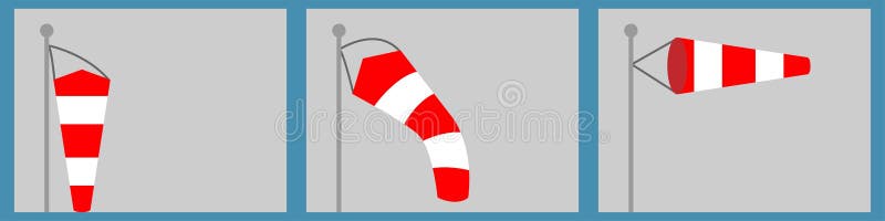Three Icons with a Windsock Stock Vector - Illustration of inflated ...