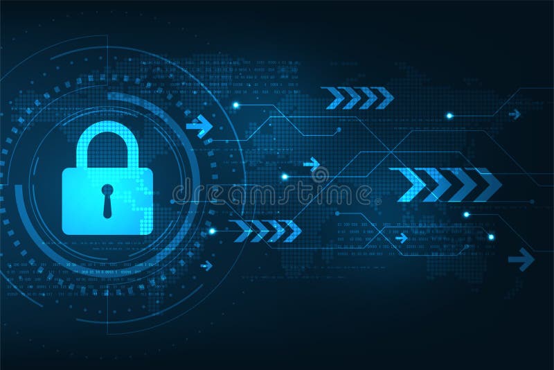 Vector Background Secure Digital Security System. Stock Vector ...