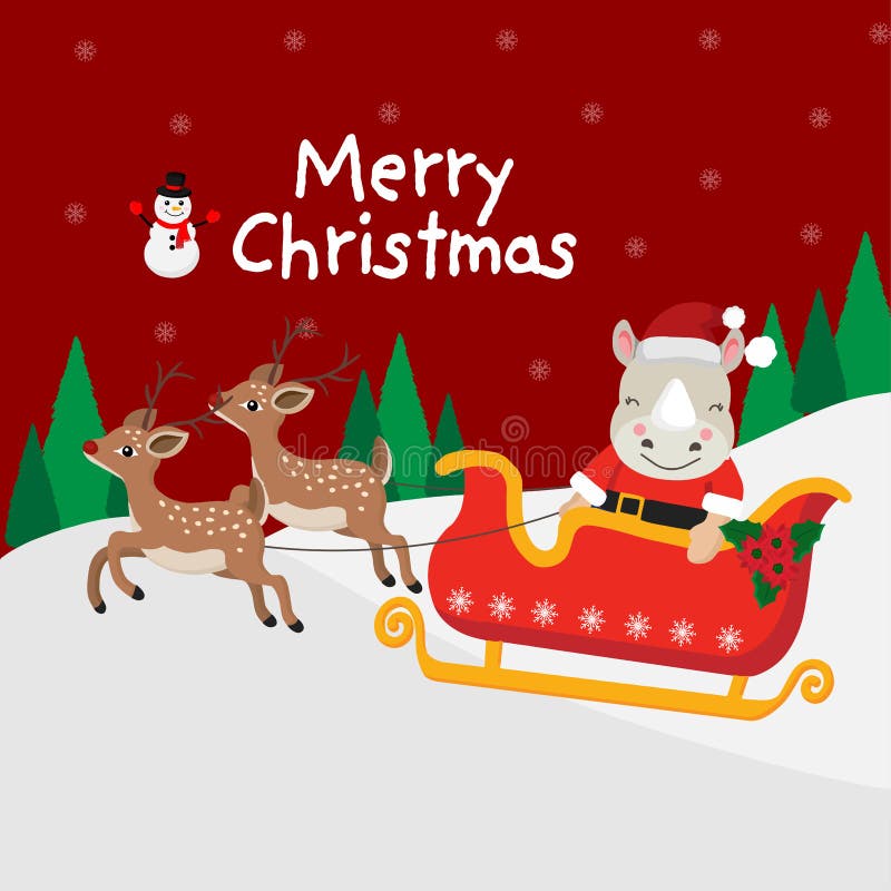 Christmas Rhino Stock Illustrations – 297 Christmas Rhino Stock ...