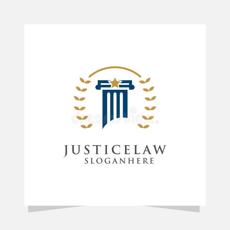 Justice Law Logo Design Template. Attorney Logo with Pillar Stock ...