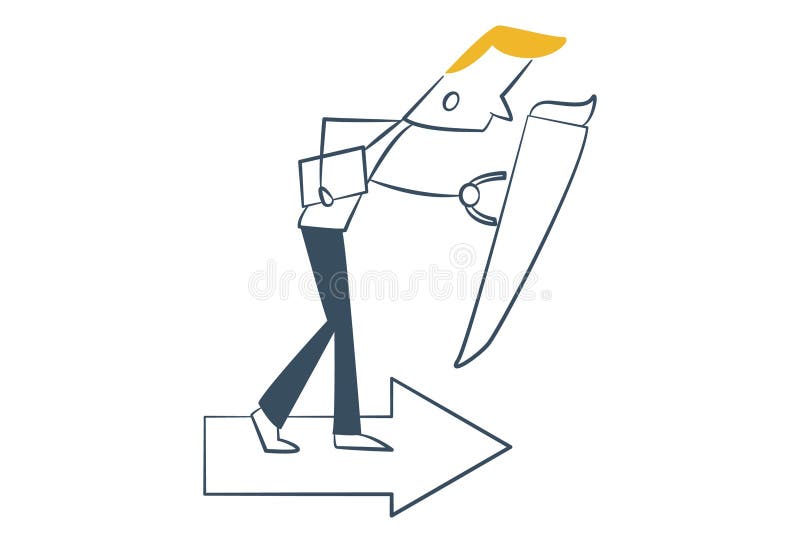 Cartoon Illustration of Line Man. Stock Vector - Illustration of ...