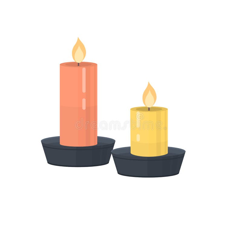 Candle. Burning Candle Flame, Vector Illustration Stock Illustration ...