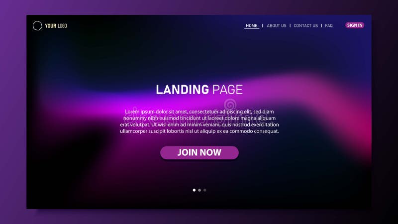UI Background Design for Website. Landing Page Background Stock Vector ...