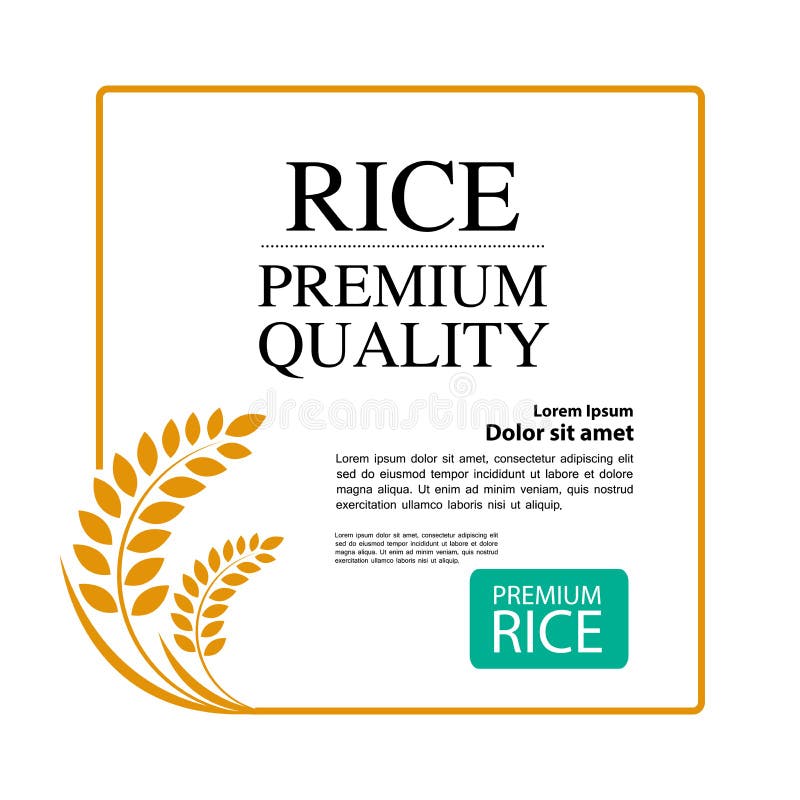 Premium Rice Great Quality Design Concept Vector. Stock Vector ...