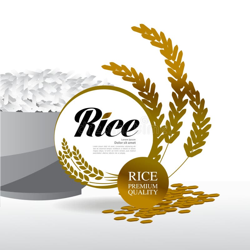 Premium Rice Great Quality Design Concept Vector. Stock Vector ...