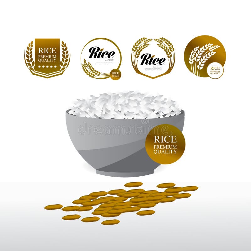 Premium Rice Great Quality Design Concept Vector. Stock Vector ...