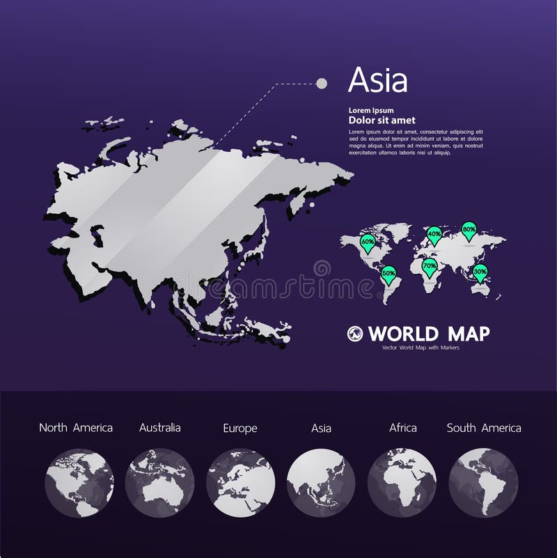 Grand World Map Graphic Element Vector Illustration. Stock Vector ...