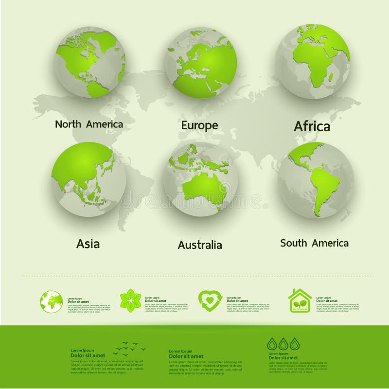 Grand World Map Graphic Element Vector Illustration. Stock Vector ...