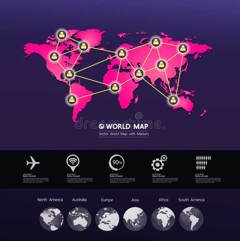 Grand World Map Graphic Element Vector Illustration. Stock Vector ...