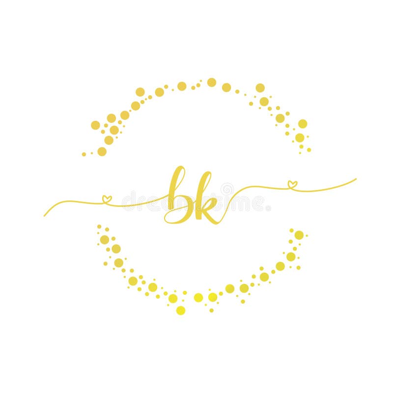 BK Initial Logo Golden Makeup Card Business Wedding Stock Vector ...