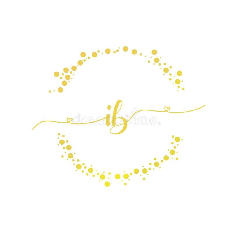 IB Initial Logo Golden Makeup Card Business Wedding Stock Vector ...