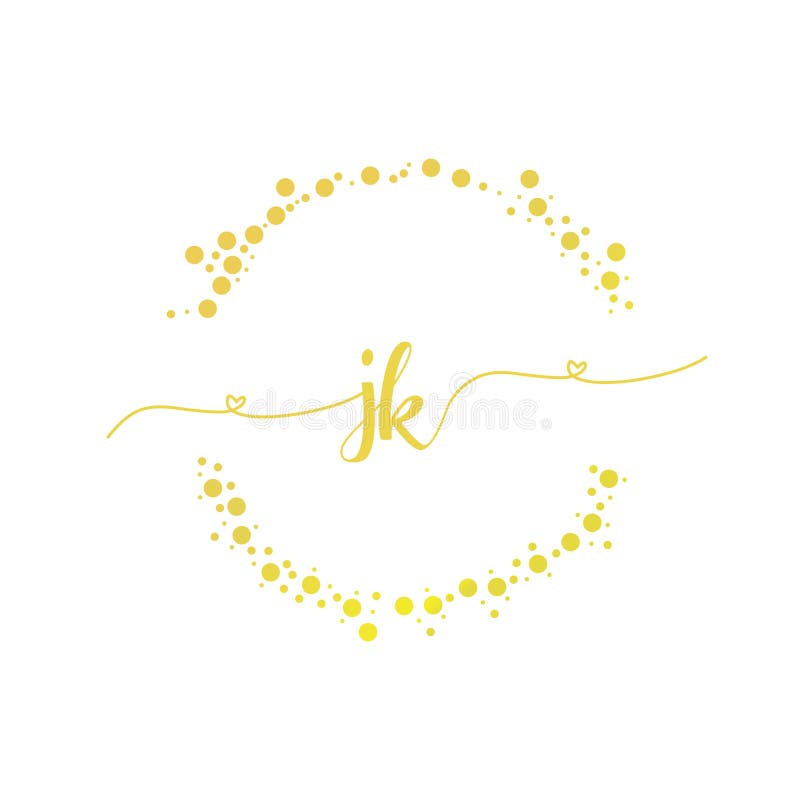 JK Initial Logo Golden Makeup Card Business Wedding Stock Vector ...