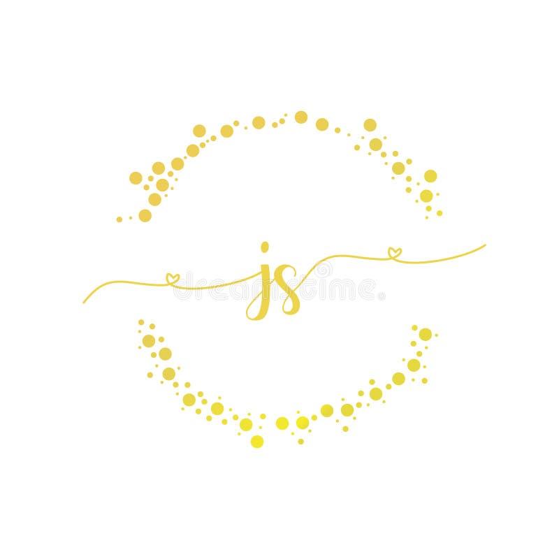 JS Initial Logo Golden Makeup Card Business Wedding Stock Vector ...