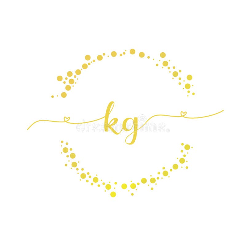 KG Initial Logo Golden Makeup Card Business Wedding Stock Vector ...