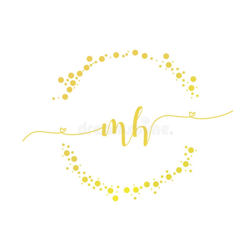 MH Initial Logo Golden Makeup Card Business Wedding Stock Vector ...