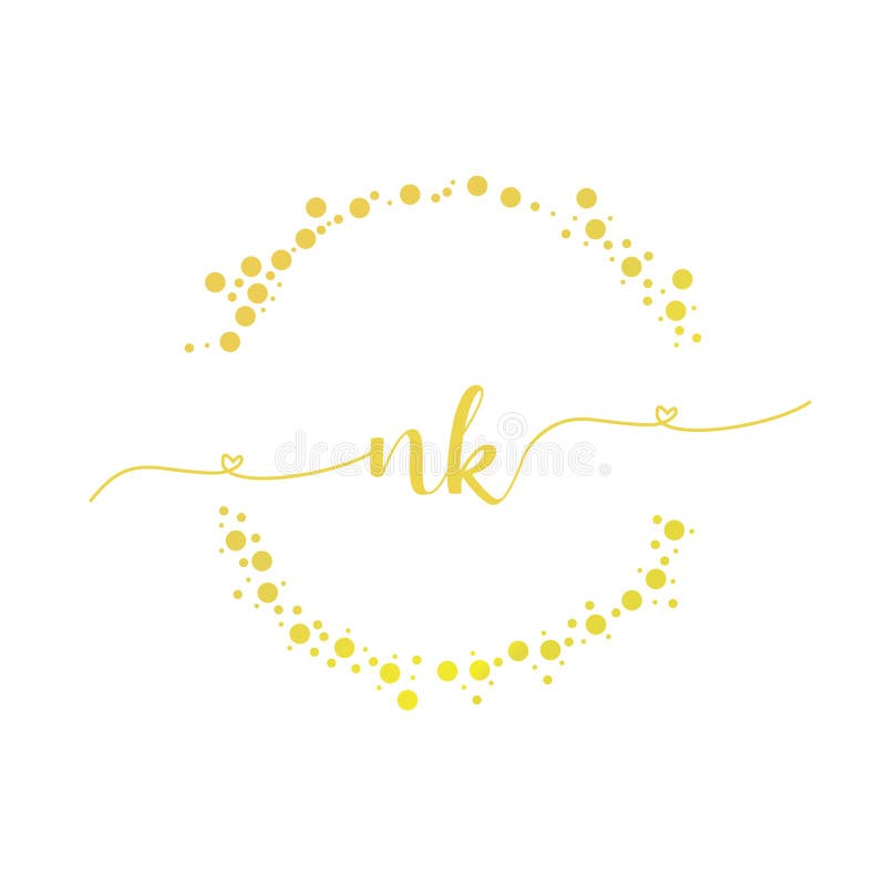 NK Initial Logo Golden Makeup Card Business Wedding Stock Vector ...