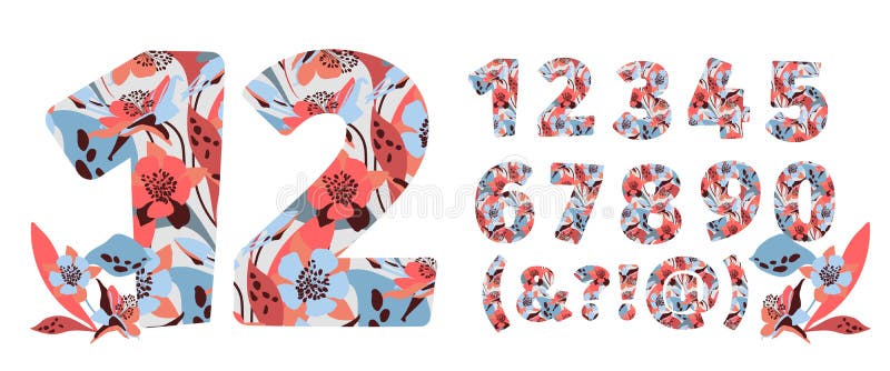 Flower numbers 9 stock illustration. Illustration of creative - 54754723