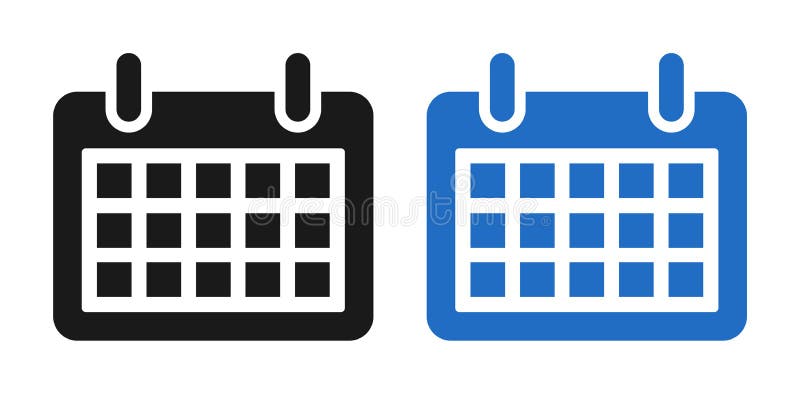 Simple Black Calendar Icons August White Stock Illustrations – 18 ...