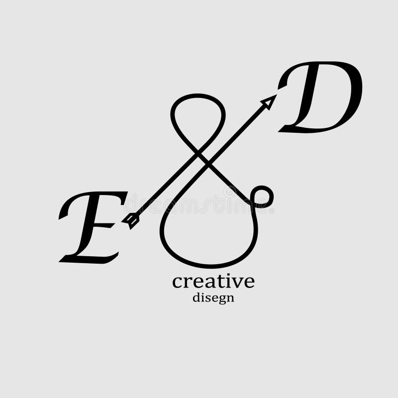 Initial ED Letter Logo Creative Trandy Icon Illustration Stock Vector ...