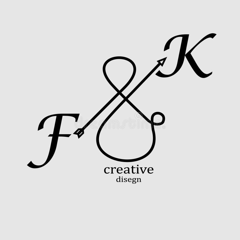 Initial FK Letter Logo Creative Trandy Icon Illustration Stock Vector ...