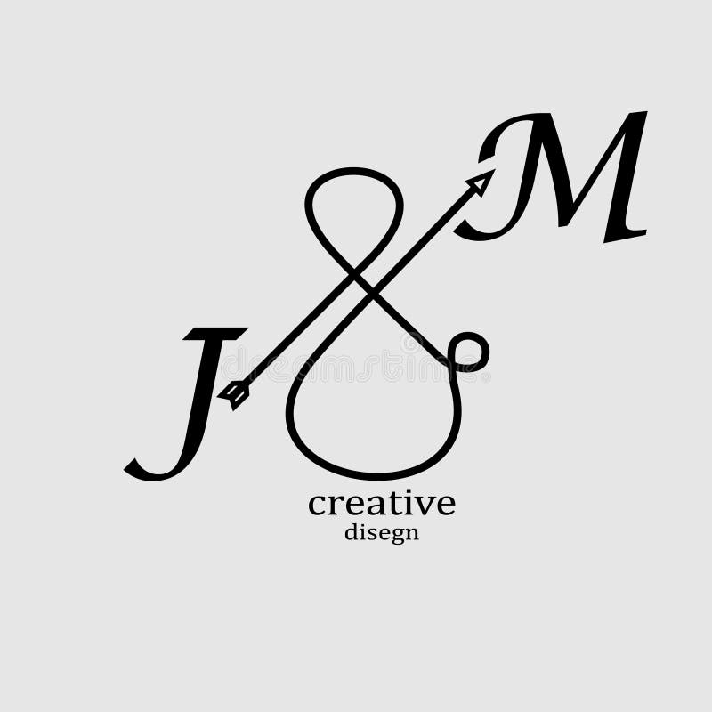 Initial JM Letter Logo Creative Trandy Icon Illustration Stock ...