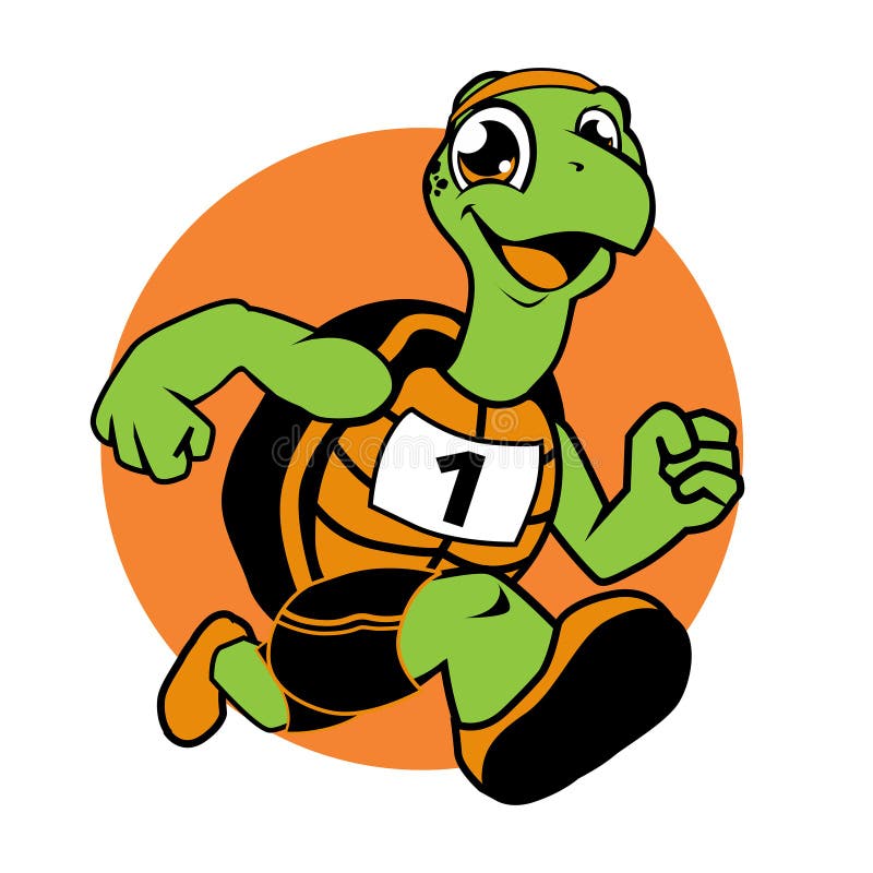 Turtle Runners Mascot Cartoon Stock Vector - Illustration of children ...