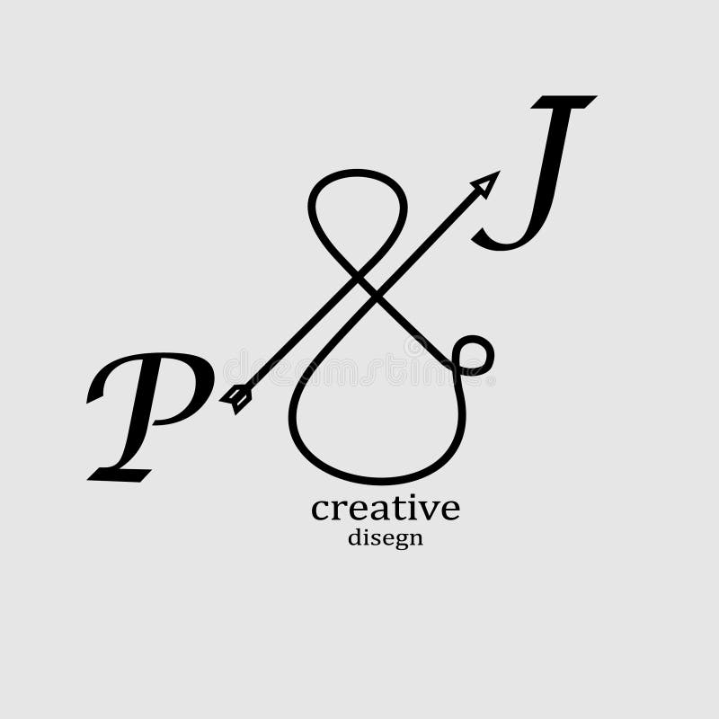 Initial PJ Letter Logo Creative Trandy Icon Illustration Stock Vector ...