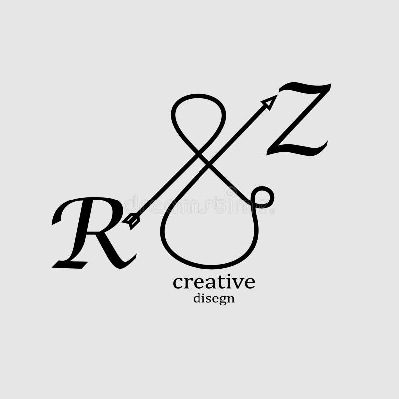 Initial RZ Letter Logo Creative Trandy Icon Illustration Stock Vector ...