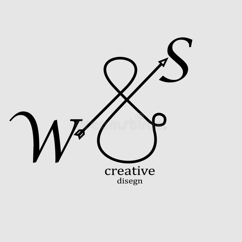 Initial WS Letter Logo Creative Trandy Icon Illustration Stock Vector ...