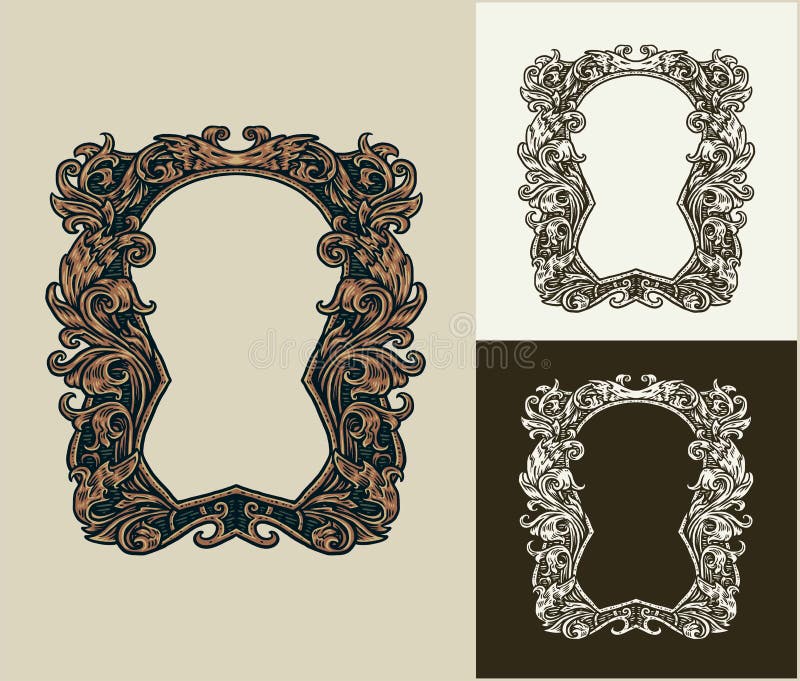Baroque Scroll Patterns Stock Illustrations – 2,229 Baroque Scroll ...