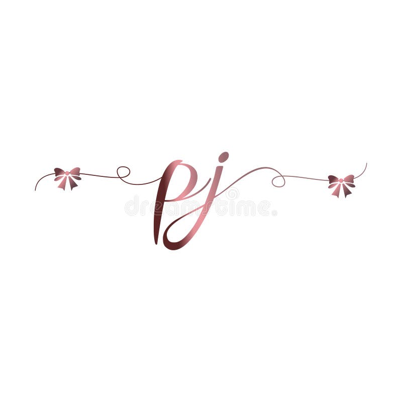 PJ Initial Logo Handwriting Modern Luxury Fashion Stock Illustration ...