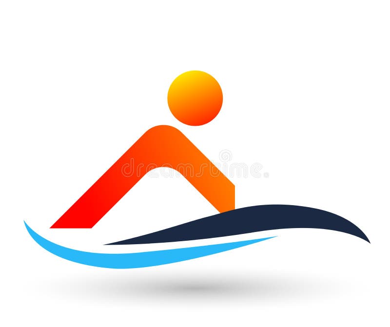 Swimming Logo Man Blue Pool Sea Ocean Spring Water Icon Logo Stock ...