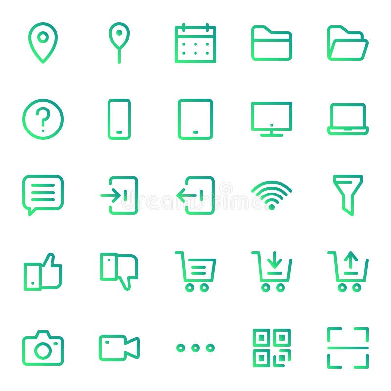 Cart and Essential UI Icon in Gradient Style Stock Vector ...